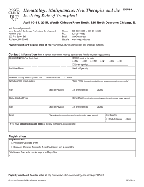 Fillable Online mayo Reg bFormb - Mayo Clinic Fax Email Print - pdfFiller
