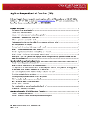 Fillable Online Applicant Frequently Asked Questions (FAQ) Fax Email Print - pdfFiller
