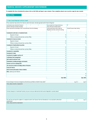 Fillable Online SUPPLEMENTAL FINANCIAL QUESTIONNAIRE FOR SELF-EMPLOYED ...