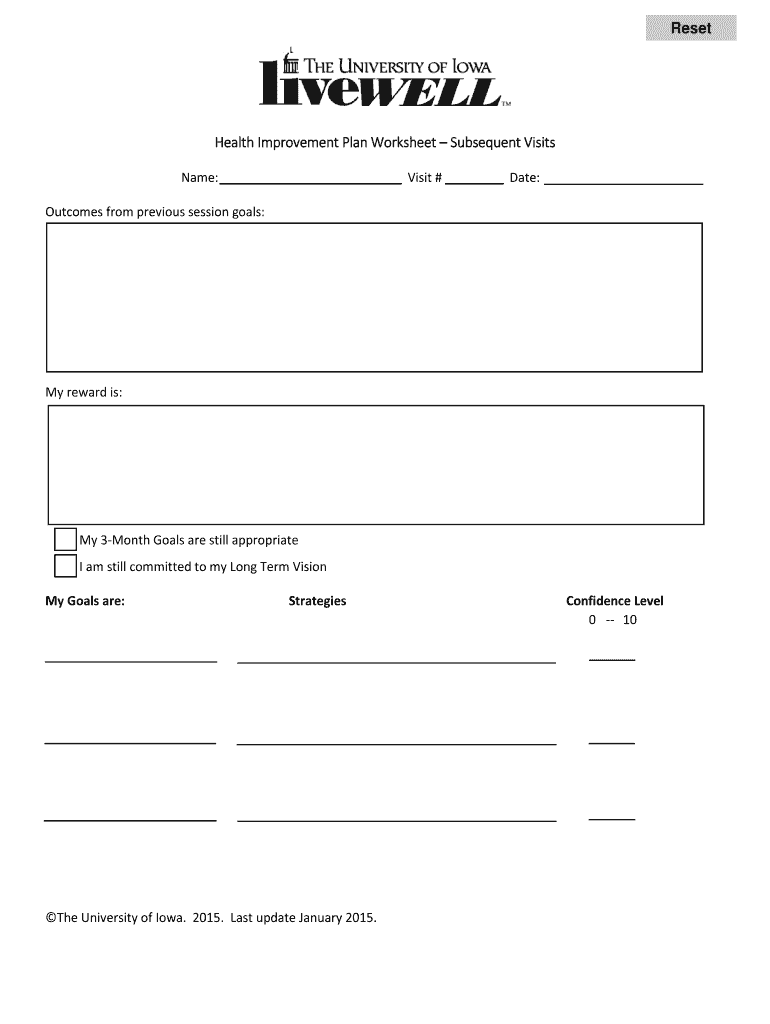 Fillable Online Subsequent Visit Worksheet - University of Iowa Fax ...