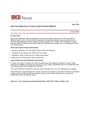 Fillable Online New Hire Reporting in Texas to Become More Specific Fax ...