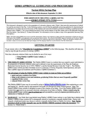 Fillable Online QDRO APPROVAL GUIDELINES AND PROCEDURES Fax Email Print ...