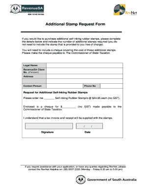 Fillable Online revenuesa sa gov RevNet Additional Stamp Request Form ...