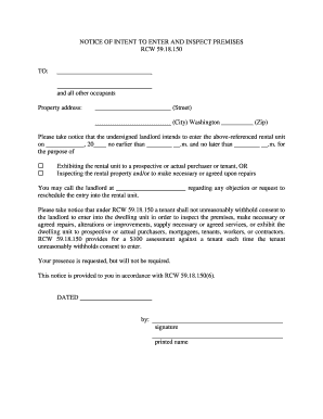 Fillable Online 11-Notice of Intent to Inspect Premises ...