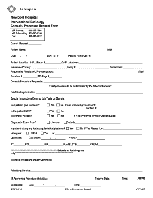 Fillable Online rhodeislandhospital Interventional Radiology Consult ...