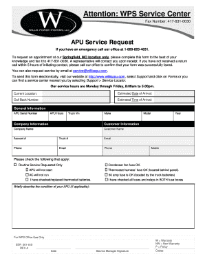 Fillable Online APU Service Request Fax Email Print - pdfFiller