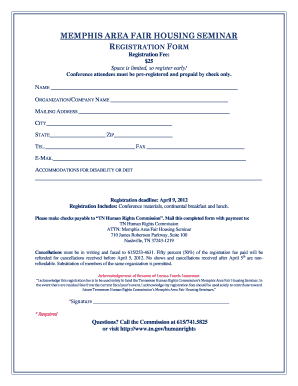 Fillable Online maar Fair housing seminar registration form final ...