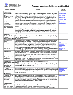 Fillable Online Proposal Assistance Guidelines and Checklist Fax Email ...