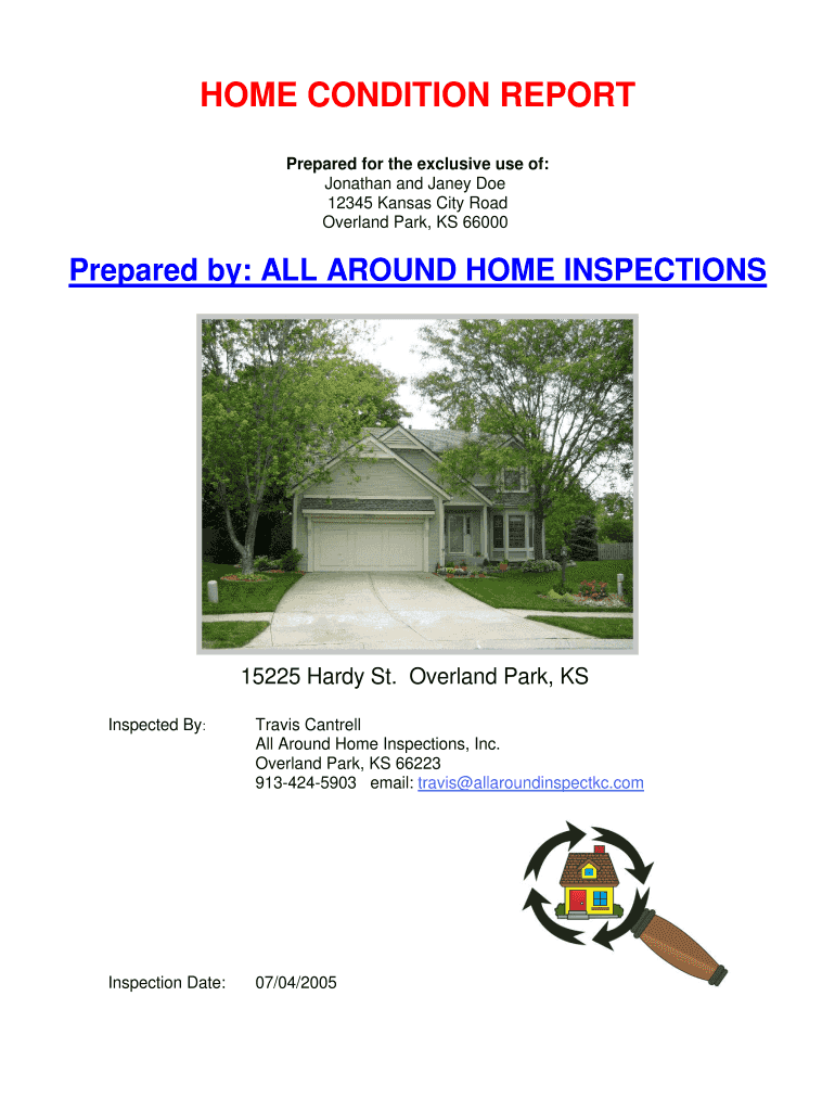 Fillable Online HOME CONDITION REPORT - All Around Home Inspections-KC ...