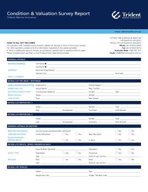 Fillable Online Condition Valuation Survey Report - Trident Insurance ...