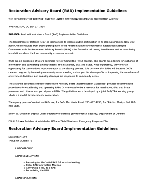 Fillable Online caddolakeinstitute Restoration Advisory Board RAB ...