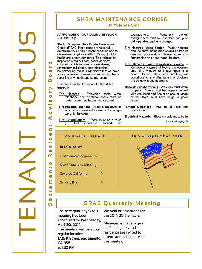 Fillable Online sacrab SHRA MAINTENANCE CORNER APPROACHING YOUR ...