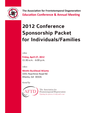 Fillable Online 2012 Conference Sponsorship Packet for ...