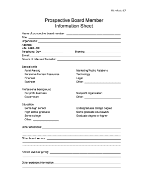 Fillable Online earlychildhoodiowa Handout #7 Prospective Board Member ...