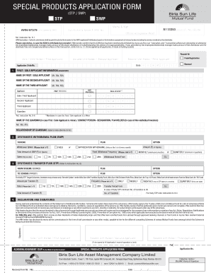 Fillable Online mfp co SPECIAL PRODUCTS APPLICATION FORM - mfpcoin ...