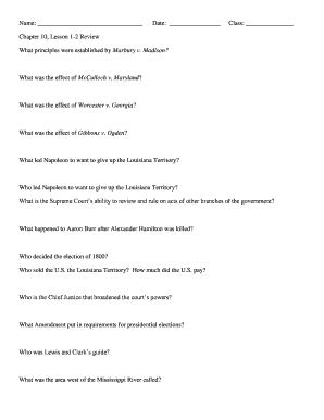 Fillable Online Name Date Class Chapter 10 Lesson 1-2 Review What Fax ...