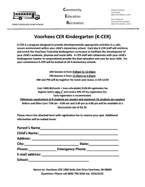 Voorhees Cer - Fill Online, Printable, Fillable, Blank | pdfFiller