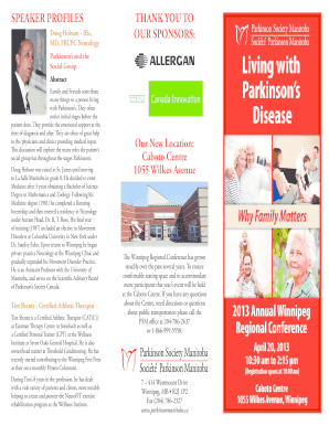 Fillable Online parkinson SPEAKER PROFILES THANK YOU TO Doug Hobson ...