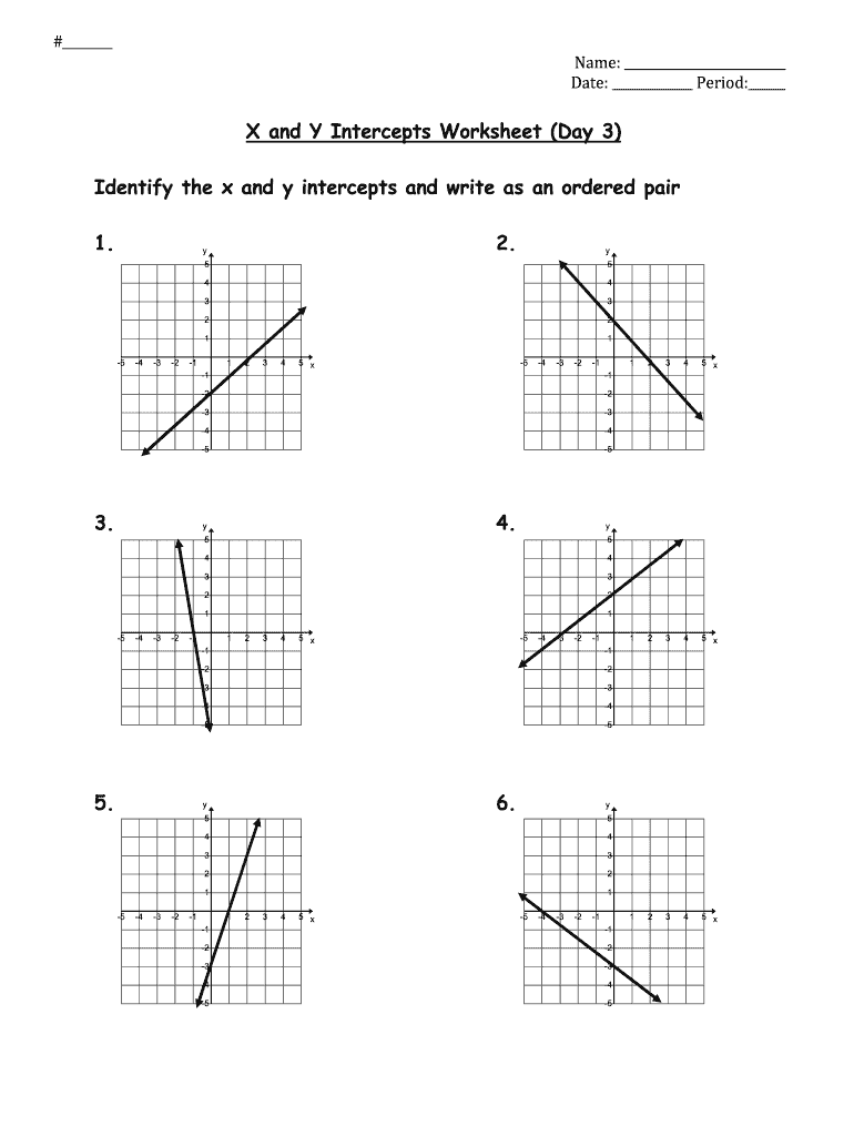 X And Y Intercepts Worksheet Day 2 Answer Key Fill Out Sign Online