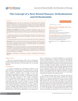 The Concept Of A New Dental Disease: Orthodontosis - Fill and Sign ...