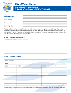 Fillable Online TRAFFIC MANAGEMENT PLAN Fax Email Print - pdfFiller