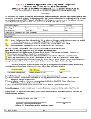 Fillable Online ehs research uiowa EXAMPLE Research Application Form ...