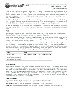Fillable Online MEETING ROOM POLICY Rules and Regulations - aacplnet ...