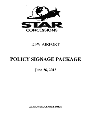 Fillable Online POLICY SIGNAGE PACKAGE - starconscom Fax Email Print ...