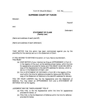Fillable Online yukoncourts FORM 128 (RULE 60 (9) ) Fax Email Print ...