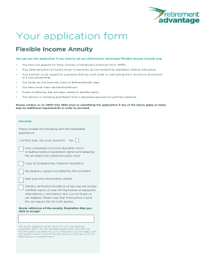Fillable Online Your application form - Retirement Advantage Fax Email ...