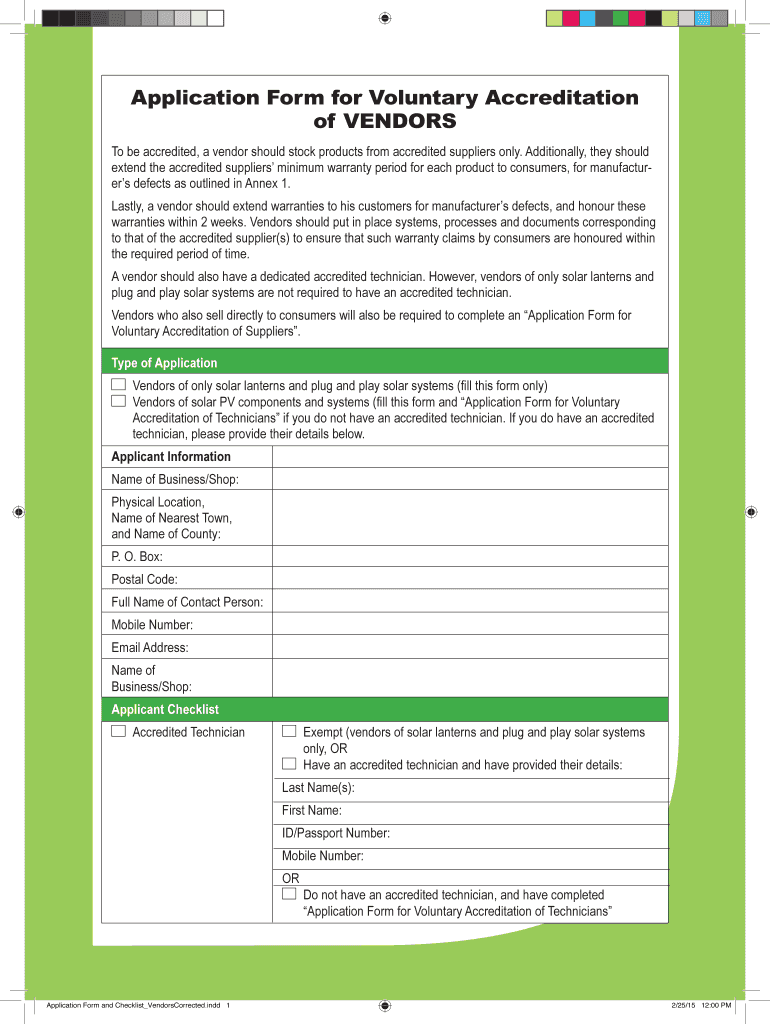 Fillable Online kerea Application Form for Voluntary Accreditation of ...