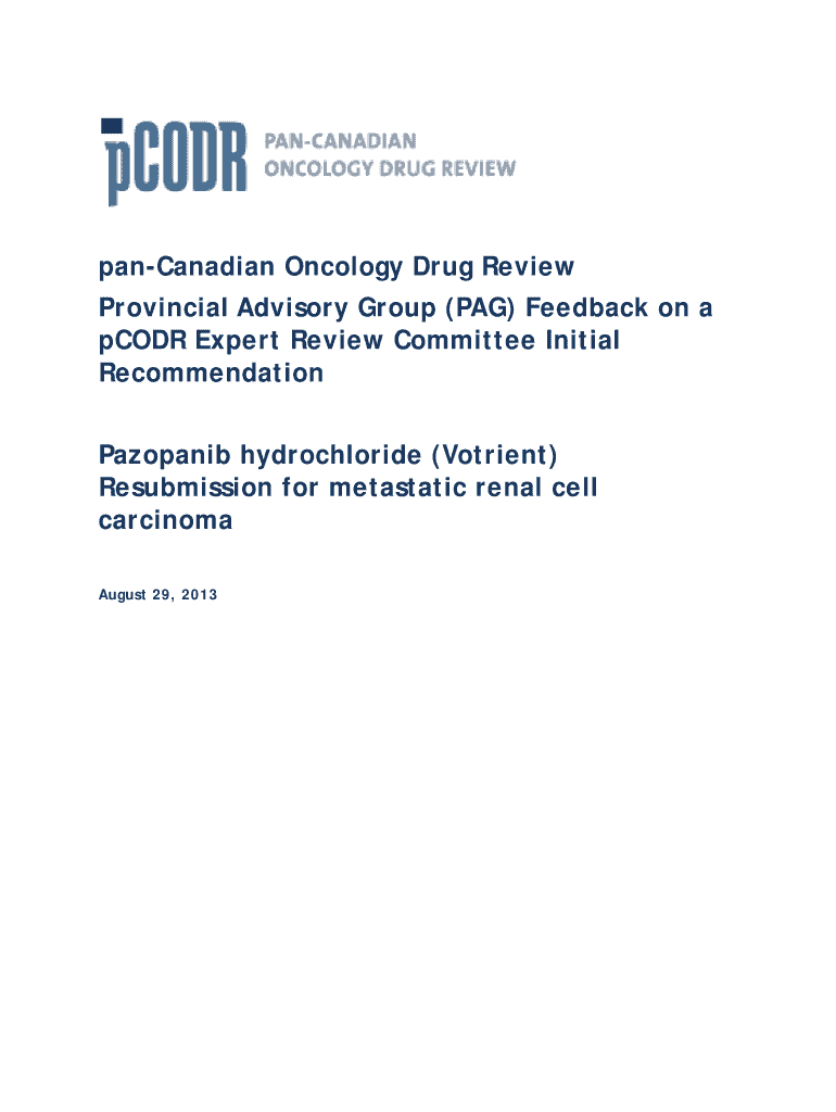 Fillable Online cadth panCanadian Oncology Drug Review Fax Email Print ...