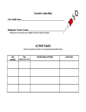 Fillable Online Corrective Action Sheet - I MEF Fax Email Print - pdfFiller
