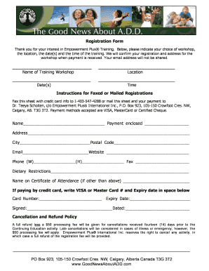 Fillable Online Empowerment Plus Registration Form Fax Email Print ...