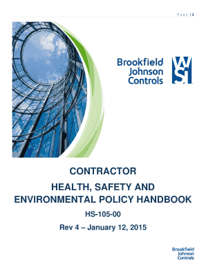 Fillable Online CONTRACTOR HEALTH SAFETY AND ENVIRONMENTAL POLICY ...