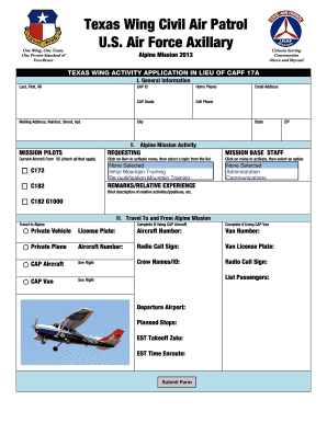 Fillable Online txwgcap Texas Wing Civil Air Patrol Fax Email Print ...