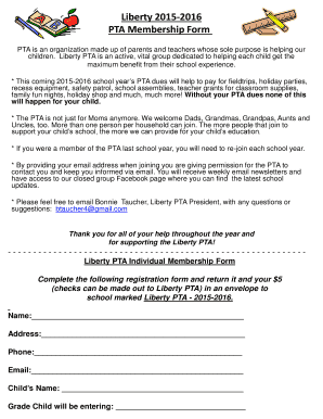 Fillable Online nrcs k12 oh Liberty 2015-2016 PTA Membership Form ...