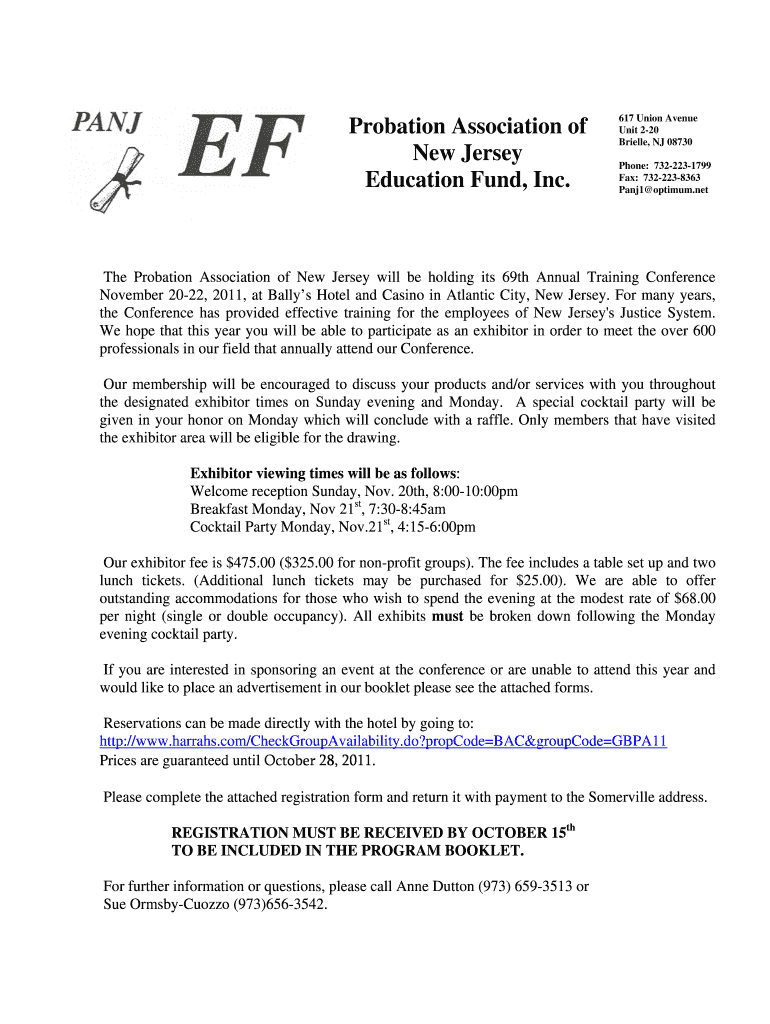 Fillable Online panj Probation Association of Unit 2-20 New Jersey ...