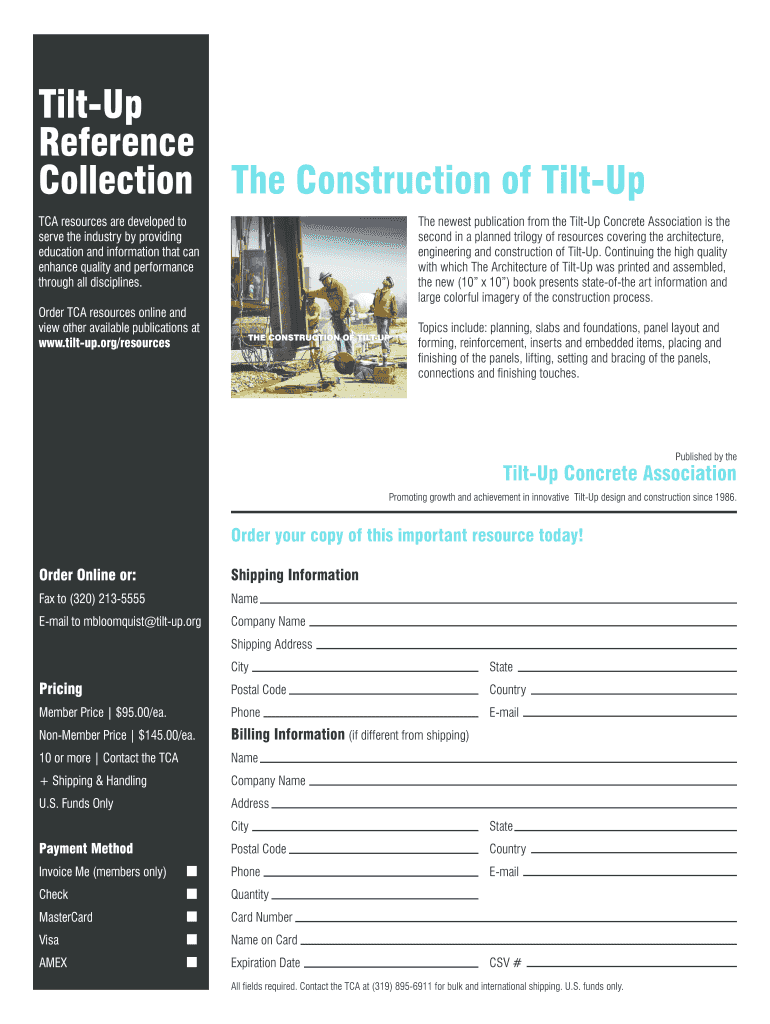 Fillable Online Tilt-Up Reference Collection The Construction of Tilt ...