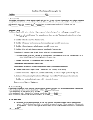 Fillable Online Kyle Police Officer Entrance Physical Agility Test Fax ...