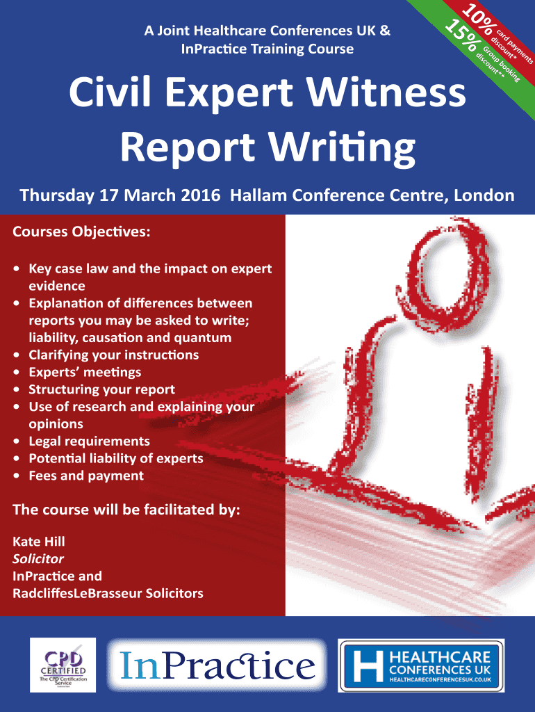 Fillable Online T oup booking Report Writing - Healthcare Conferences ...