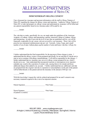 Fillable Online APMDC Immunotherapy Billing Consent docx Fax Email ...
