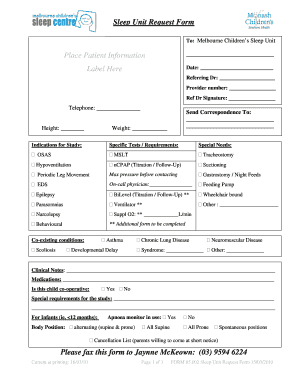 Fillable Online monashchildrenshospital Place Patient Information Label ...
