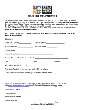 Fillable Online Title I School Group Field Trip Application Guidelines ...