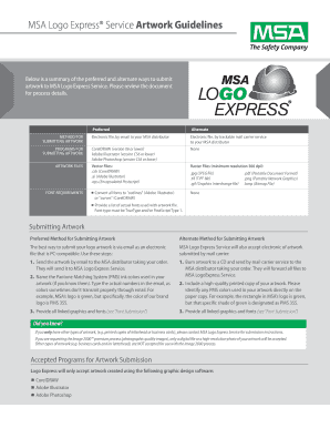 Fillable Online MSA Logo Express Service Artwork Guidelines Fax Email ...