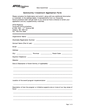 Fillable Online Community Investment Application Form - ATCO Pipelines ...