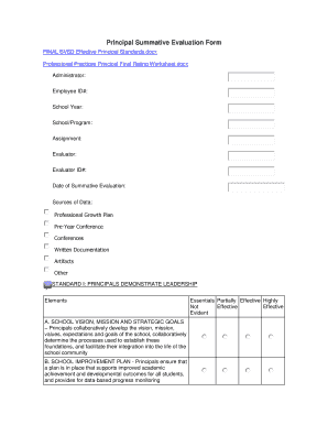 Fillable Online bvsd k12 co Principal Summative Evaluation Form ...