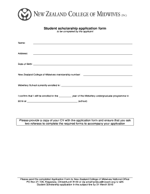 Fillable Online Application form Midwifery Student Fax Email Print ...