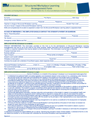 Fillable Online stpats l6 ascet Structured Workplace Learning Form ...