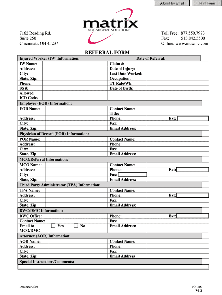 Fillable Online Job Search Report - The Matrix Companies Fax Email ...